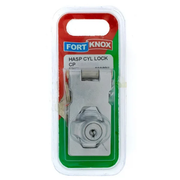 FORT KNOX Hasp Lock Chrome Plated Cylinder 63mm Q:1 - DIY Superstore