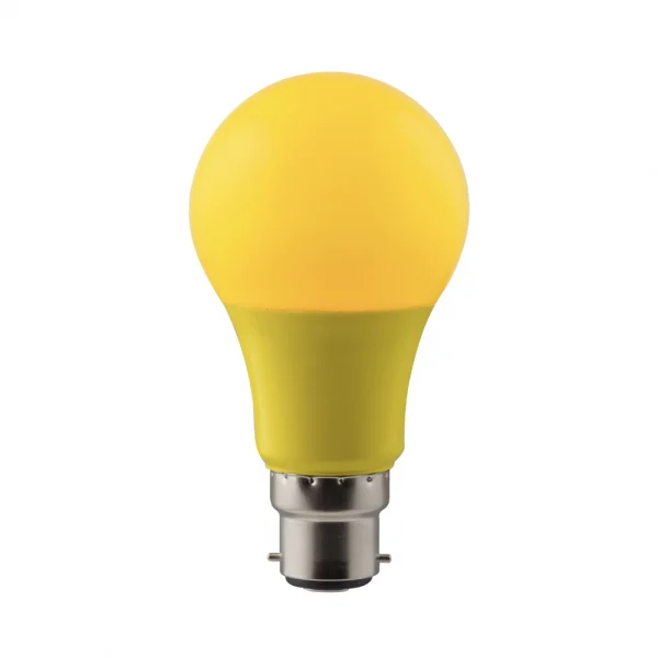 Yellow Colour 7W LED Light Bulb A60 - DIY Superstore
